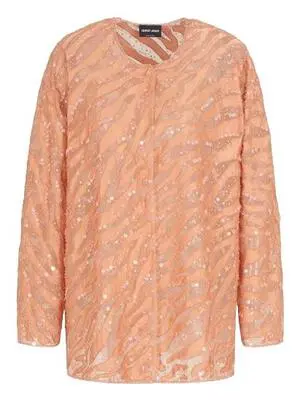 Giorgio Armani Organza Shirt With Embroidery - Red
