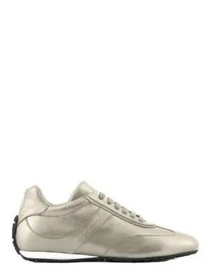 Giorgio Armani Lamé Leather Sneakers - Red