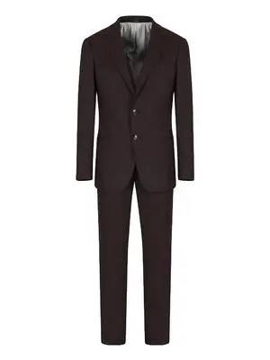 Giorgio Armani Single-breasted Soho Line Suit In Virgin Wool Cloth - Red