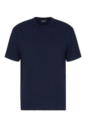 Giorgio Armani Short-Sleeved Crew-Neck Jumper Blue
