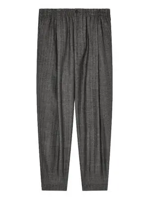 Giorgio Armani Chevron Virgin Wool And Cashmere Trousers - Natural
