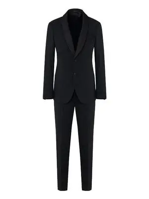 Giorgio Armani Soho Line Single-breasted Tuxedo In Wool Crêpe - Black