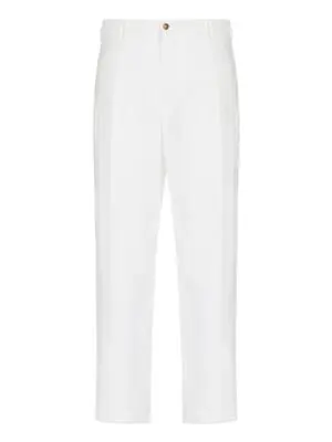 Giorgio Armani Silk-blend Twill Trousers - White