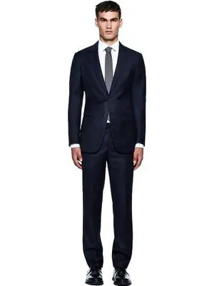 Giorgio Armani Manhattan Line Virgin-wool Single-breasted Suit - Navy