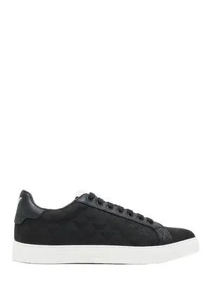 Emporio Armani Jacquard Nylon Sneakers - Black
