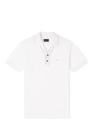 Emporio Armani Piqué Polo Shirt With Contrasting Edges - White