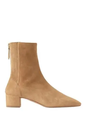 AQUAZZURA Saint Honoré 35 Suede Ankle Boots - Brown