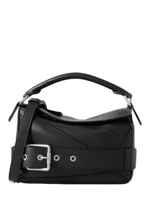 Loewe Puzzle Biker Small Belted Leather Tote Black