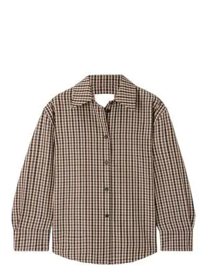 JIL SANDER Checked Wool Shirt - Brown