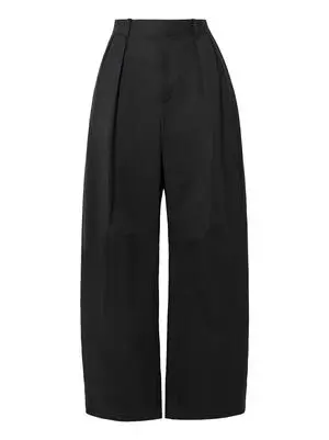 Loewe Pleated Barrel-leg Gabardine Pants - Black