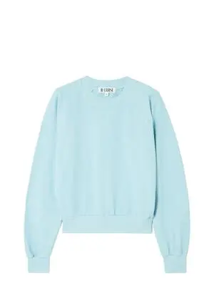 Eterne Sonny Embroidered Cotton-jersey Sweatshirt - Blue