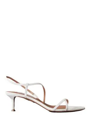 AQUAZZURA Tease 50 Leather Sandals - White