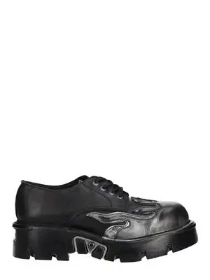 NEW ROCK Flame-detail Platform Shoes - Black