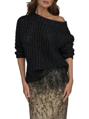 Donna Karan New York Open Stitch Sweater - Black