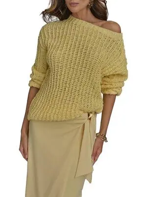 Donna Karan New York Open Stitch Sweater Panna Cotta