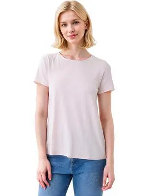 Majestic Filatures Soft Touch Pleated Back T-shirt - Petale
