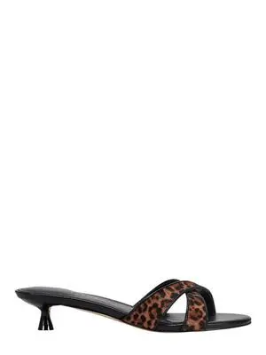 Marc Fisher Tracey Calf Leather Kitten-heel Sandals - Leopard
