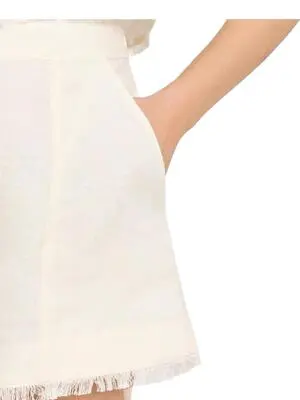 Simkhai Dax Fringe Linen-blend Shorts - White