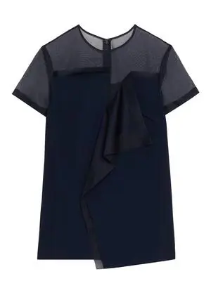 JASON WU Asymmetrical Drape Top - Navy