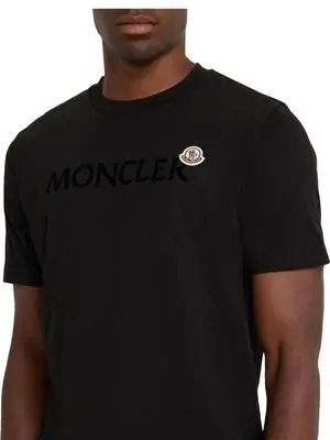 Moncler Apos;s Logo Script Crewneck T-shirt - Black