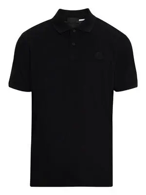 Moncler Apos;s Cotton Tonal Logo Polo Shirt - Black