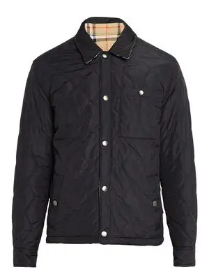 Burberry Reversible Check Quilted Nylon Overshirt - Black