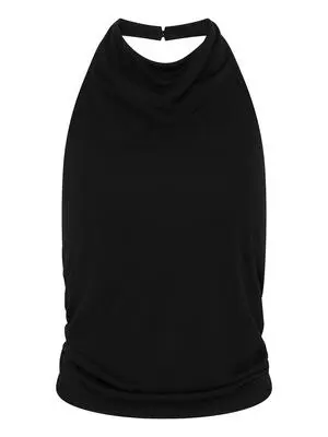 Paris Georgia Arlo Ruched Knit Top Black