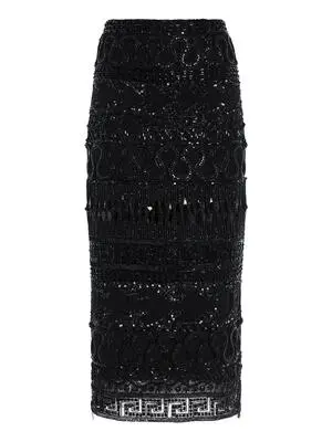 CAROLINA HERRERA Embroidered Tulle Midi Skirt