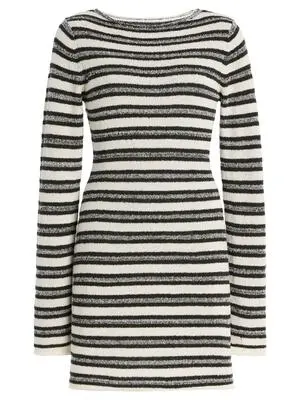 ZULU & ZEPHYR Cotton-blend Textured-knit Mini Dress - Stripe