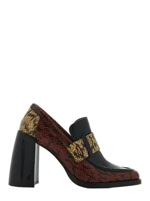 JIMMY CHOO Tylor Snake-effect Leather Loafers - Multi