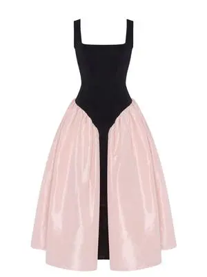 MILLA Corset Dress With Voluminous Skirt - Black&pink