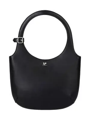 COURREGES Holy Leather Shoulder Bag - Black