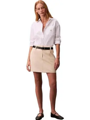 Calvin Klein Cotton Chino Mini Skirt - Fog