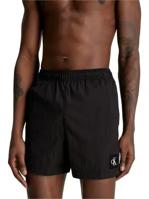 Calvin Klein Nylon Drawstring Waist Swim Shorts - Black