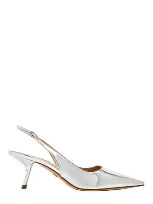 Sam Edelman 70mm Bianka Metallic Slingback Pumps Silver