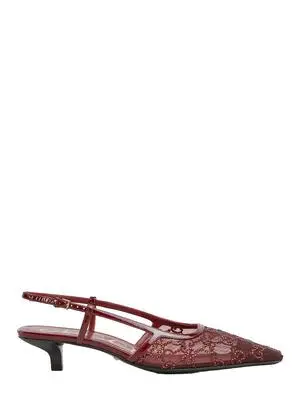 Gucci Gg Crystal Slingback Pump - Bordeaux