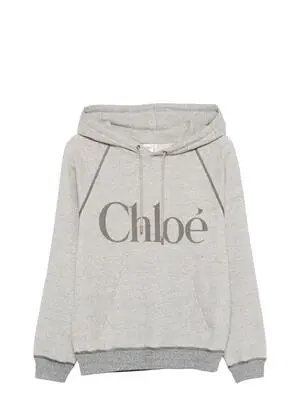 Chloé Logo Classic Hoodie - Grey