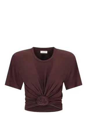 Magda Butrym Cropped T-shirt - Brown