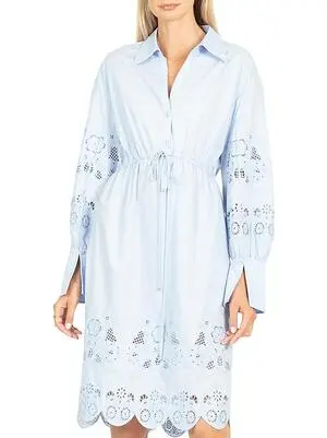 SECRET PON-PON Elodie Shirt Dress - Periwinkle Blue