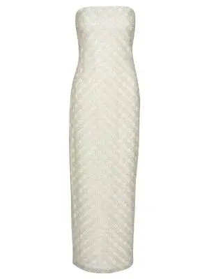ROTATE BY BIRGER CHRISTENSEN Sequin Embellished Strapless Dress - White