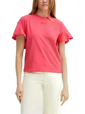 Karl Lagerfeld Logo-embroidered Top - Pink