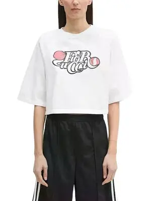 Fiorucci Graphic-print Cropped Top - White