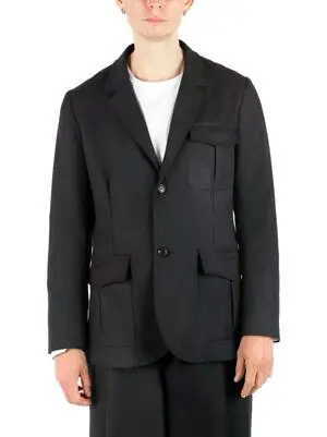 SOCIETE ANONYME Patch-pocket Two-button Blazer - Black