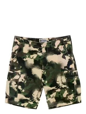 A BATHING APE Map Camo Cargo Shorts - Green