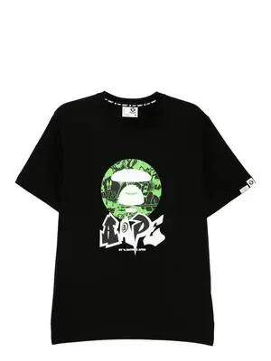 AAPE BY *A BATHING APE Moonface Logo T-shirt - Black