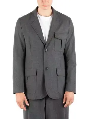 SOCIETE ANONYME Patch-pocket Two-button Blazer - Grey