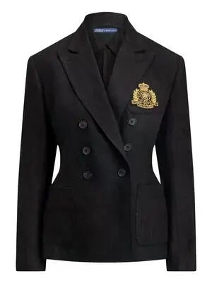 Polo Ralph Lauren Logo-embroidered Double-breasted Blazer - Black