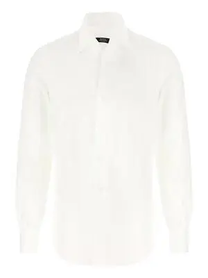 BARBA NAPOLI Long-sleeve Button-fastening Shirt - White