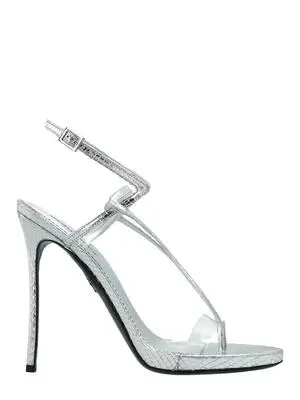 Dsquared2 140mm Leather Heeled Sandals - Silver