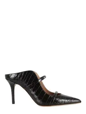 MALONE SOULIERS 85mm Maureen Crocodile-effect Mules - Black